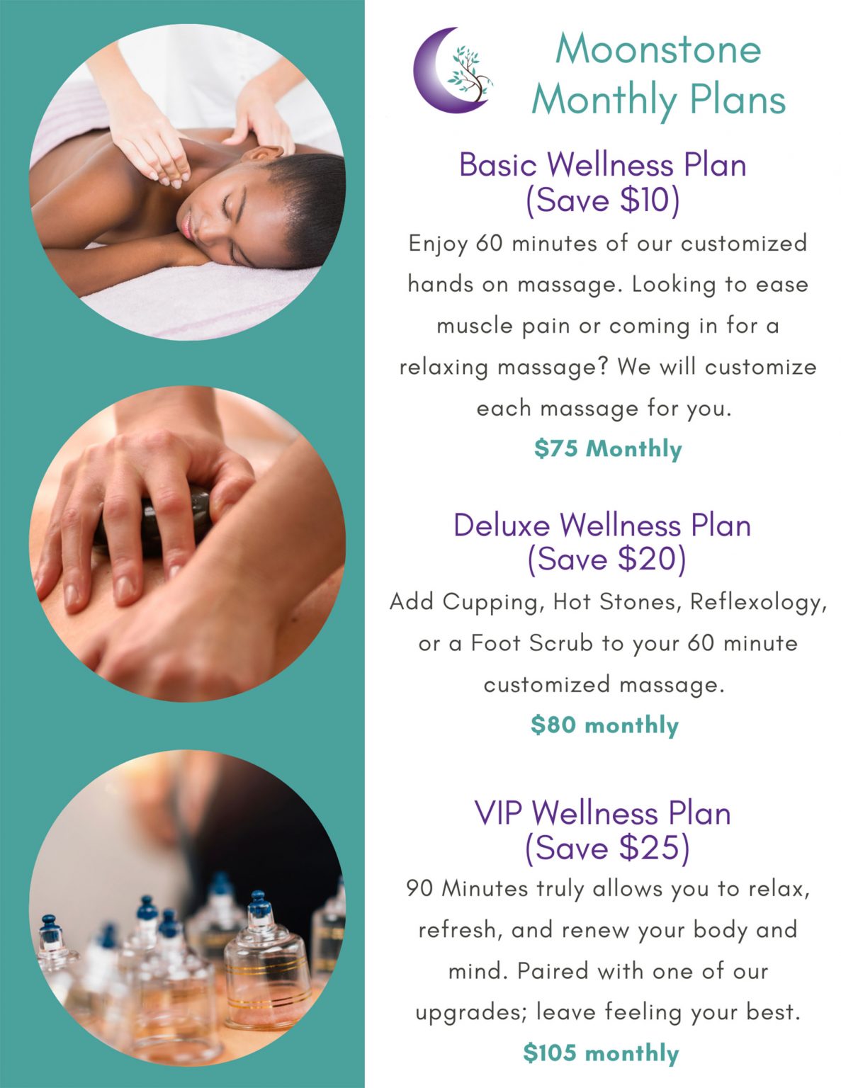Monthly Wellness Plans | Moonstone Massage